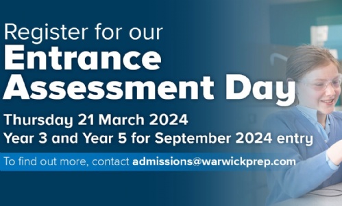 Warwick Preparatory School - Entrance Assessment Day - Thursday 21 March